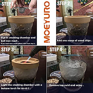 MOEYURO Wood Chips for Smoker 6 Pack Smoker Wood Chips Include Cherry Hickory Oak Apple Peach Mesquite 20g Each Smoker Chips for Cocktail Mens Gifts