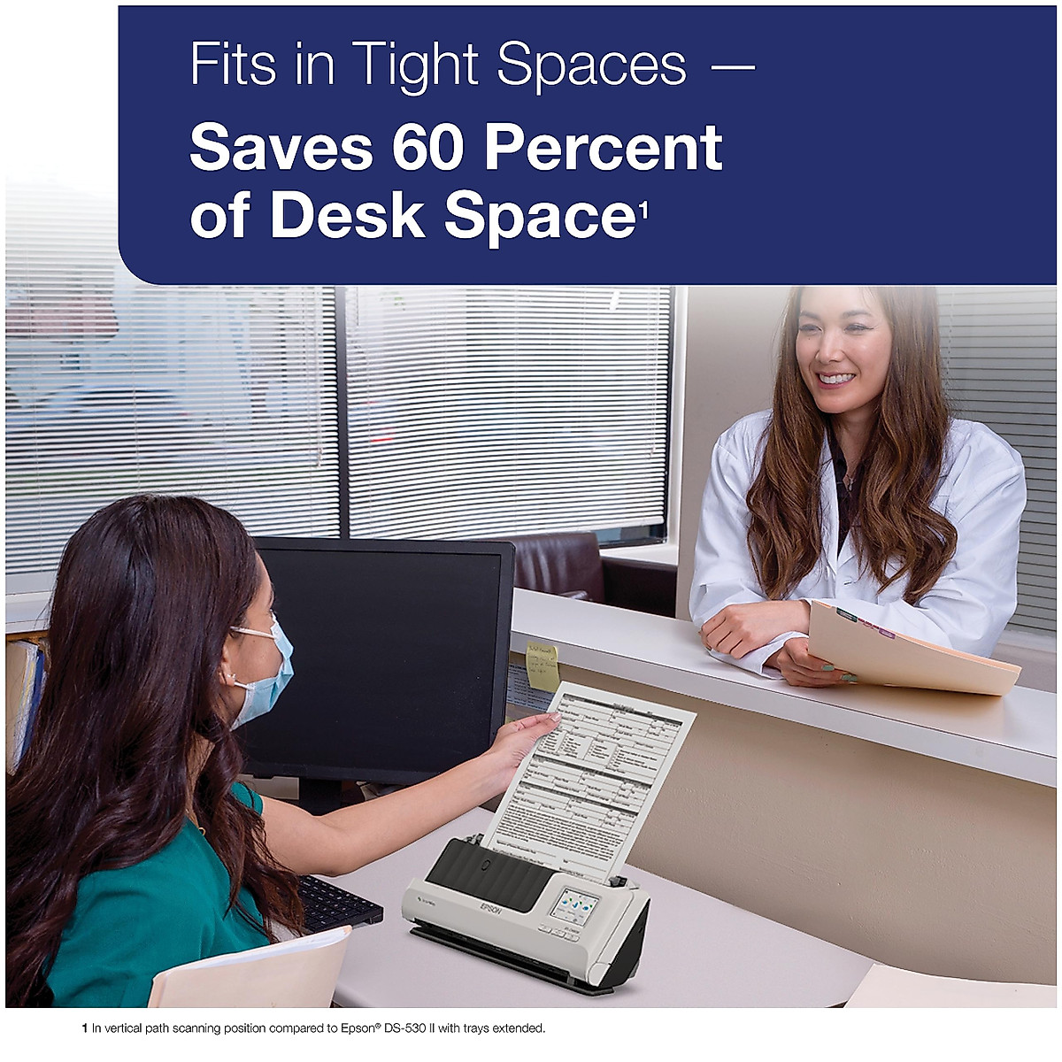 Epson DS-C480W Wireless Duplex Compact Desktop Document Scanner with Auto Document Feeder (ADF)