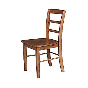 IC International Concepts International Concepts Set of 2 Madrid Ladderback Chairs, Distressed Oak