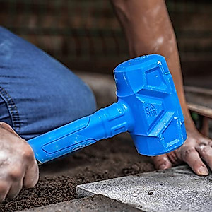 REAL STEEL Dead Blow Hammer with Carbon Steel Core Handle, Marring and Sparking Resistant Rubber Mallet, 45 Ounce (0318)