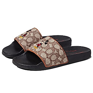 COACH Disney Parks Signature Textile Jacquard w/Mickey and Friends Embroidery Brown 5 B (M)