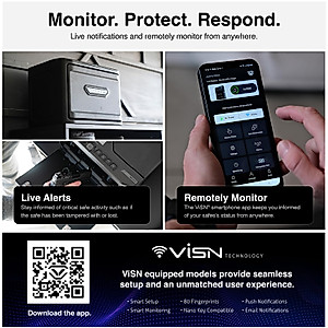 Vaultek MXi Wi-Fi and Biometric Safe High Capacity Handgun Safe Multiple Pistol Storage Smart Safe with Alerts to Smartphone Auto-Open Door and Rechargeable Battery (Biometric + WiFi)(Black)