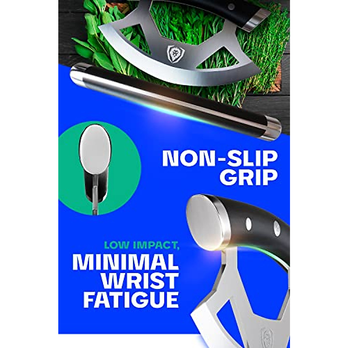 Dalstrong Ulu Knife - 7 inch - Rocking, Mincing, Slicing Meat & Herb Knife - Gladiator Series Elite - High-Carbon 5CR15MOV Steel - Razor Sharp Kitchen Knife - G10 Handle - w/Sheath