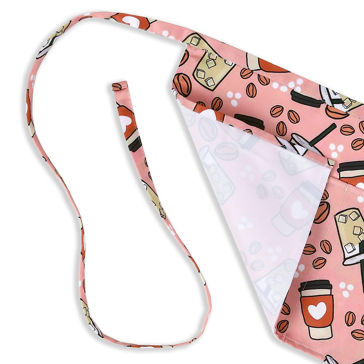 Plum Hill Coffee Server Waist Apron - Waitress Apron with 3 Pockets - Cute Half Apron for Baristas Cleaning Vendors and Teachers - Waitress Accessories