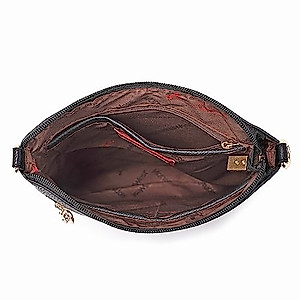 Montana West Crossbody Bag with Wide Guitar Strap Small Cross Body Bag Purses Shoulder Handbag for Women MWC-042ABK