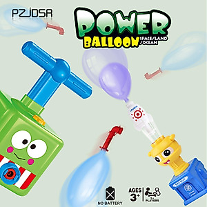 PZJDSR Balloon Launcher Car Toy Set,Balloon Powered Cars with Manual Pump Toy Balloon car,Rocket Balloons with Pump Preschool Science Toys Suitable for Boys and Girls Over 3 Years Old（red）