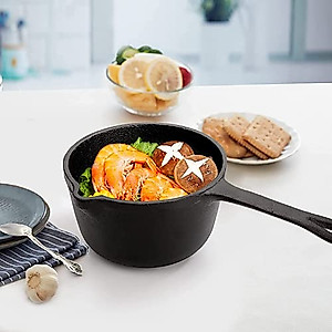 Jim Beam JB0204 Pre-Seasoned Heavy Duty Construction Cast Iron Basting Pot for Grilling and Oven, Large, Black