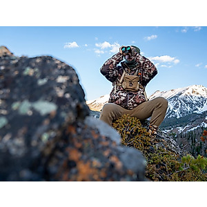 Alaska Guide Creations Hybrid Binocular Pack | Compact Utility Bag with Mesh Side Pockets | Binocular Harness for Comfort and Quick Access (Mossy Oak Break-Up Country)