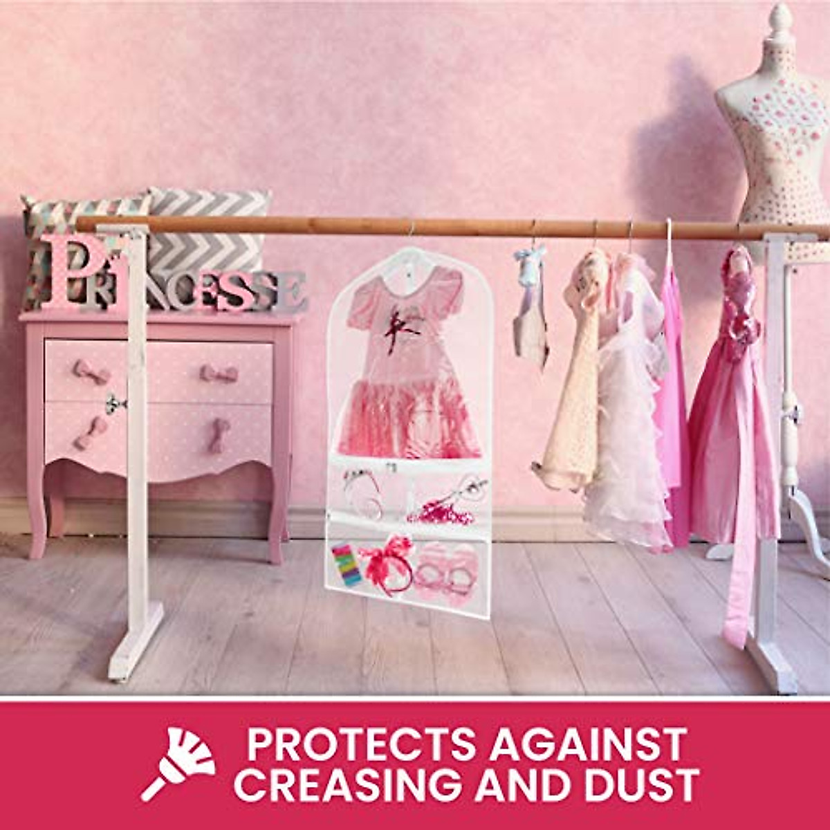 Clear Dance Garment Bags For Dancers Transparent with Accessory Pockets