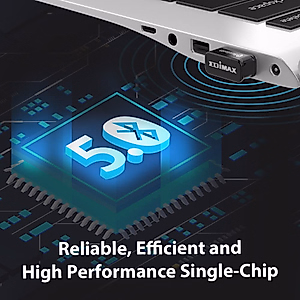 Edimax Bluetooth Adapter for PC, BT 5.0 EDR Nano USB Dongle, Fast Transfer, Bluetooth Headphones Headset Speakers Keyboard Mouse, Win 10/11 Plug-n-Play, Linux/Mint 21 Plug-n-Play, BT-8500