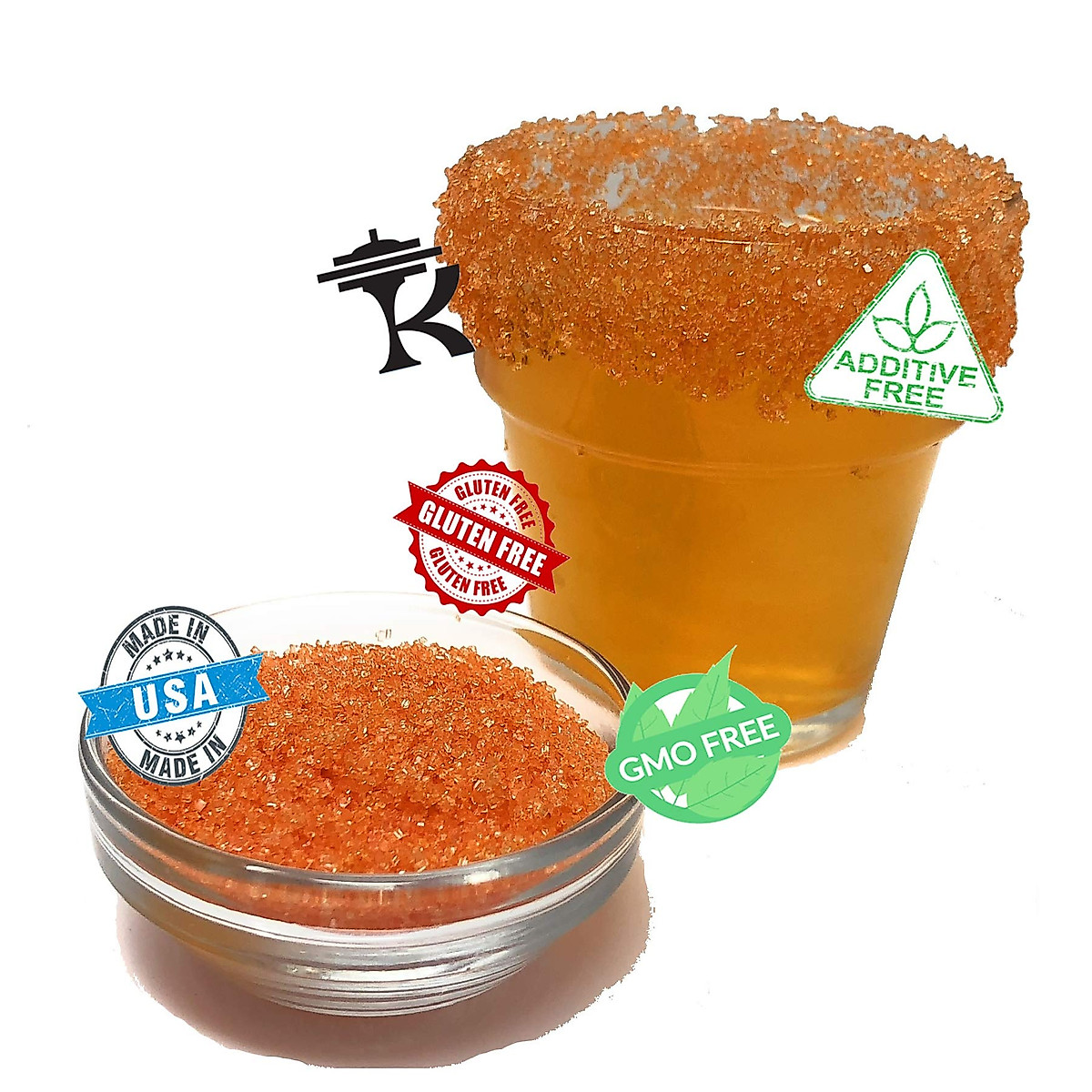 Snowy River Orange Cocktail Rimmer - Kosher Certified Natural Orange Colored Cocktail Sugar (4oz)