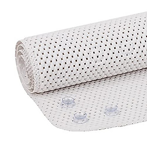 Clorox by Duck Brand Cushioned Foam Bathtub Mat, Non Slip Bath Mat with Suction For Comfort and Safety, 17" x 36", White