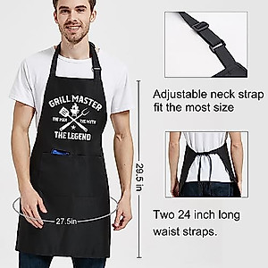 Grill Aprons for Men with Pockets, Funny Mens Aprons for Grilling BBQ, Cool Gifts for Dad Husband, Chef Gifts for Men Fathers Day Birthday