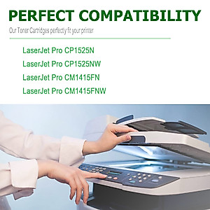 4-Pack Compatible HP 128A Black,Cyan, Magenta, Yellow Toner Cartridges Works with HP Pro Color CP1525n CP1525nw CM1415fnw CM1415fn Printer Ink