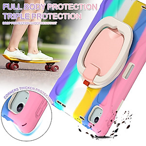 BATYUE for iPad Air 6th Generation 11-inch (M2) 2024 Case, iPad Air 5th/4th Gen 10.9" Case 2022/2020, iPad Pro 11" 4th/3rd/2nd/1st Case, with Pencil Holder+Kickstand+Shoulder Strap (Colourful Pink)