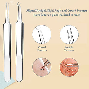 Blackhead Remover Pimple Popper Tool Kit, 6-in-1 Blackhead Comedone Acne Blemish Pimple Extractor Tool Kit Tweezers Kit Skin Care Tools for Face