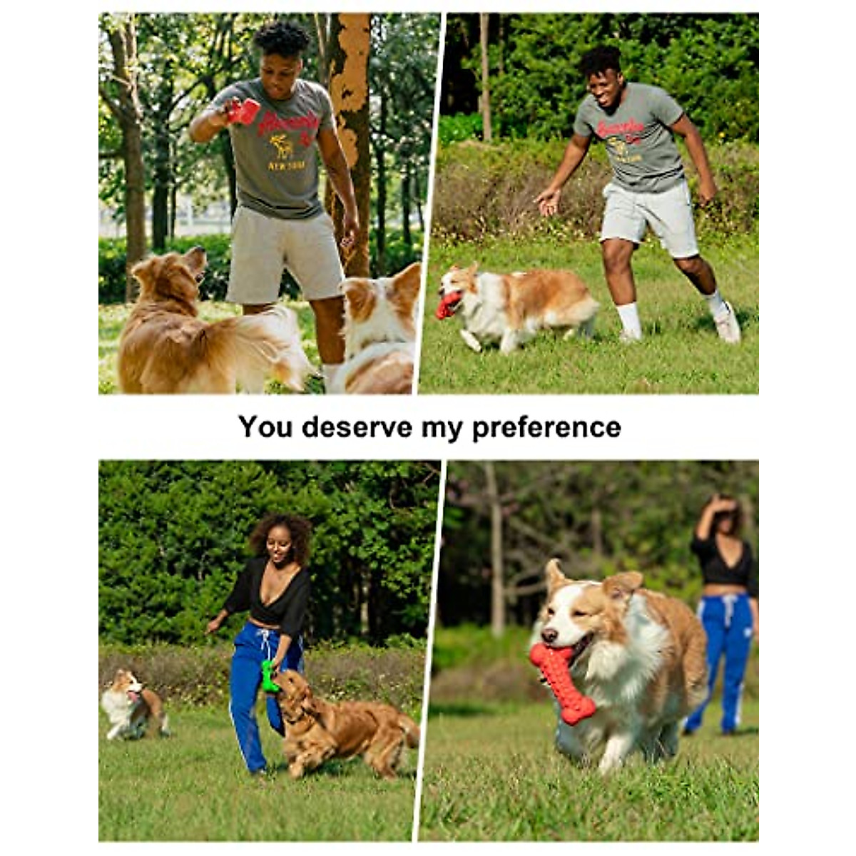 GNKIKO Dog Toys for Aggressive Chewers, Indestructible Dog Chew Toys for Large Medium Breed Dog, Interactive Dog Bone Toys, Durable Dog Chew Toys with Natural Rubber