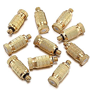 CozyCabin 20PCS Brass Misting Nozzles High Pressure Misting Water Mister Nozzle, for Garden Outdoor Misting System, 0.016" Orifice (0.4mm) Thread UNC 10/24