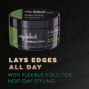MY BLACK IS BEAUTIFUL Golden Milk Edge Slayer, 2.6 Fl Oz — Flake-Free Edge Control for Curly and Coily Hair — Formulated with Coconut Oil, Honey, and Turmeric