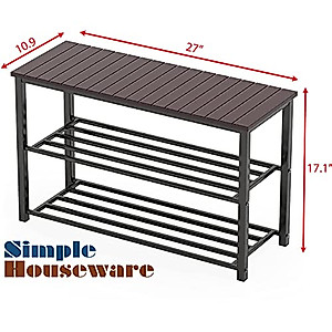 Simple Houseware Shoe Storage Bench for Entryway