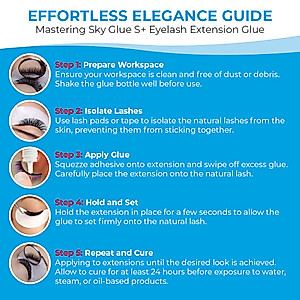 2 Pack Sky Glue S+ Eyelash Extension Glue Professional Use Only - Extra Strong Lash Extensions Adhesive 6-7 Weeks Retention and 1-2s Dry, Long Lasting Semi Permanent Black Glue - 2 Bottles 5 ml Ea