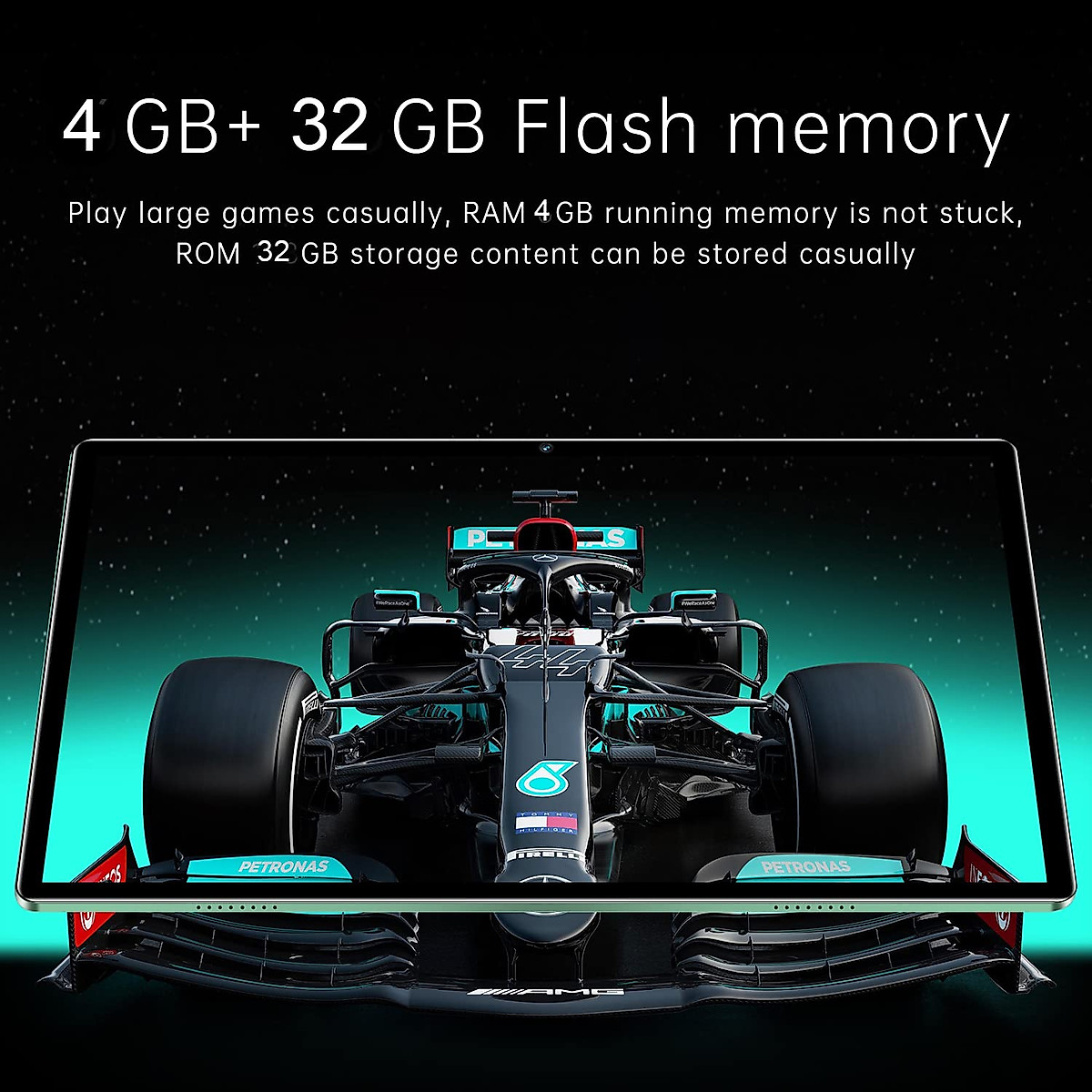 10.1 inch P10 Tablet, 4+32G Full Screen Tablets with Dual SIM Card Slots, Android 8, 1280x800 HD, WiFi, Bluetooth, GPS, 2MP/5MP Camera (Black)