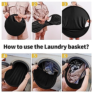 Bloss Pop-up Laundry Basket, Foldable Laundry Hamper, Laundry Bag for Easy Storage and Movement of Washing Machine Clothes(Black)