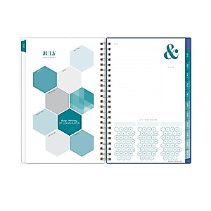 2023-2024 Blue Sky™ Inkwell Press Whirlwind Frosted Polypropylene Horizontal Weekly/Monthly Flex Academic Planning Calendar, 5" x 8", July 2023 to June 2024, 144271