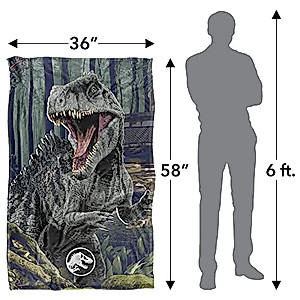 Jurassic World: Dominion Blanket, 36"x58" Giganotosaurus Silky Touch Super Soft Throw Blanket