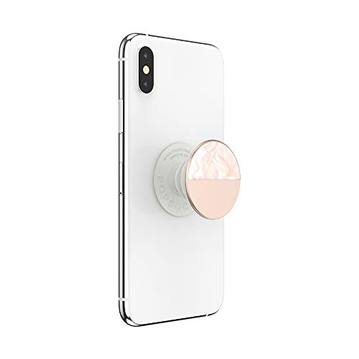 PopSockets PopGrip - Expanding Stand and Grip with a Swappable Top for Smartphones and Tablets - Glam Inlay Acetate Aquamarine Rose Gold