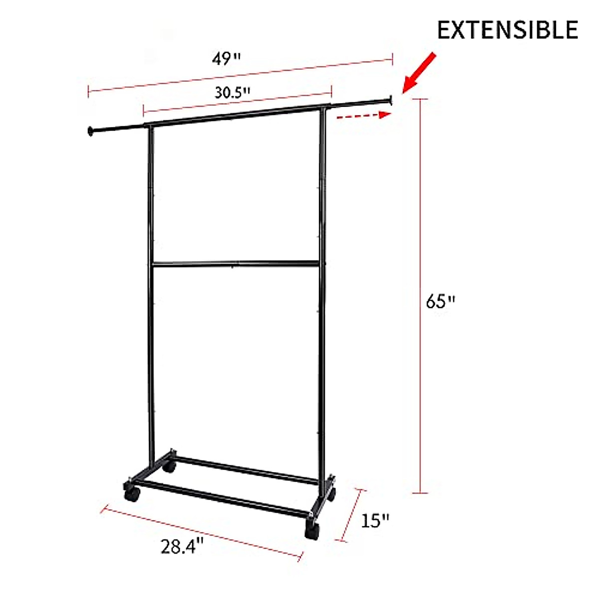 Fishat Double Rod Clothing Garment Rack