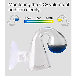 Clscea Aquarium CO2 Drop Checker CO2 Indicator (Glass Checker+15ml)