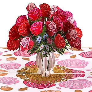 TRUANCE Pop Up Card, Greeting Card, Rose Bouquet Flowers, For Mother's Day, Fathers Days, Anniversary Card, Birthday Card, Love Card, Valentine Cards, Thank You Card, All Occasions