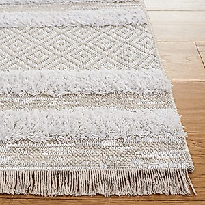 Safavieh Augustine Collection 5'0" x 7'7" Beige/Ivory AGT729B Moroccan Rustic Fringe Area Rug