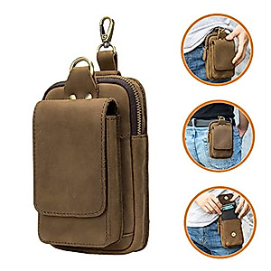 CUBTOL 2pcs Fanny Pack Pocket Holster Multitool Holster Loincloth for Men Duty Belt Accessories Tool Pouch Belt Pouch Wear a Belt Men's Toolbox Pu Light Brown Waist Pack for Men