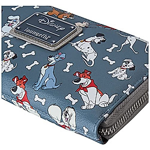 Loungefly Disney Dogs Wallet Zip Around Clutch Faux Leather (Grey)