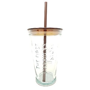Starbucks Exclusive Seattle 1912 Pike Place First Store Brown Recycled Glass Cold Cup, 16 Fl Oz