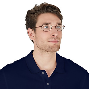 Brooks Brothers Men's BB 491 Oval Prescription Eyewear Frames, Bronze on Black/Demo Lens, 49 mm