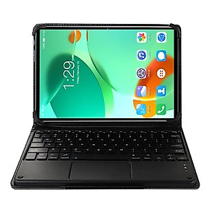 2 in 1 Tablet, 10.1 Inch Android 12 Tablet with Keyboard, 6GB RAM 128GB ROM, Octa Core Processor, FHD Touchscreen, 8+16MP Dual Camera, 5G WiFi, BT 5.0, 4G Network, 7000mAh Battery (Silver)