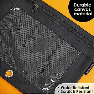 BAZIC Pencil Pouch 3 Ring Binder Pouch w/ Rivet Enforced Rings Hole, Black Mesh Window Zipper Pouches, 1-Count