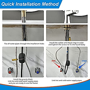 Fulgutonit Pull Out Kitchen Faucet, High Arc Single Handle Kitchen Sink Faucet with 3 Modes Pull Down Sprayer, Kitchen Sink Faucet for Bar Laundry RV Utility Sink, Chrome