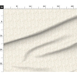 Spoonflower Fabric - Neutral Flowers Ditsy Beige Floral Hand Drawn Line Art Printed on Petal Signature Cotton Fabric by The Yard - Sewing Quilting Apparel Crafts Decor