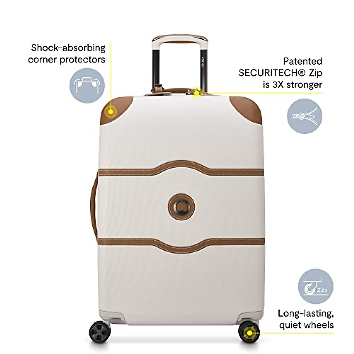 DELSEY Paris Chatelet Hardside 2.0 Luggage with Spinner Wheels, Angora, Carry-on 19 Inch