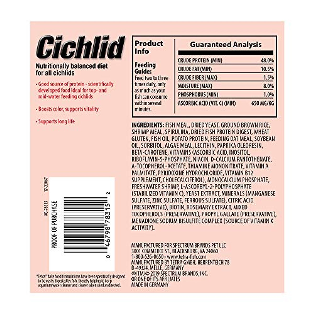 Tetra Cichlid Flakes for Mid and Top Feeding, 5.65 oz.