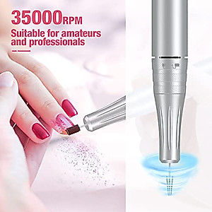 Niceble Nail Drill with 35,000 RPM&LED Nail Lamp, Nail Drills for Acrylic Nail Professional with 11 Nail Drill Bits, Rechargeable Portable Electric Nail File for Home Salon Manicure Pedicure