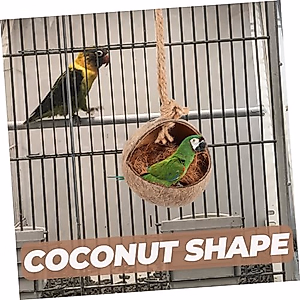 balacoo Coconut Shell nest Parrot Hammock Hamster Hammock Suspending Bird Hammock Bird House Parrot Supply Bird Coco Swing Parrot Sleeping Hammock Bird Sleeping Nest The Bird's nest Bed