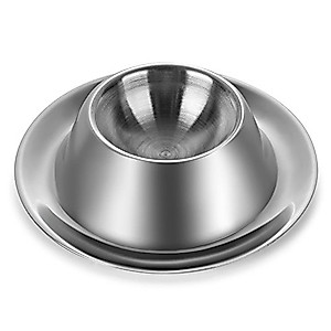 Flexzion Egg Cups for Soft Boiled Eggs - Set of 2 Stainless Steel Egg Cup - Stackable Hard Boiled Egg Holder with Base for Serving, Breakfast, Brunch