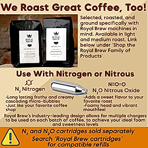 The Original Royal Brew Nitro Cold Brew Coffee Maker - Gift for Coffee Lovers - 128 oz Extra Large Home Keg, Nitrogen Gas System Coffee Dispenser Kit