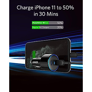 USB C Car Charger, Anker 48W 2-Port PIQ 3.0 Fast Charger Adapter, PowerDrive+ III Duo with Power Delivery for iPhone 12/12 Pro/12 Pro Max/11/11 Pro/11 Pro Max/XR/XS/X, Galaxy, Pixel, iPad Pro and More