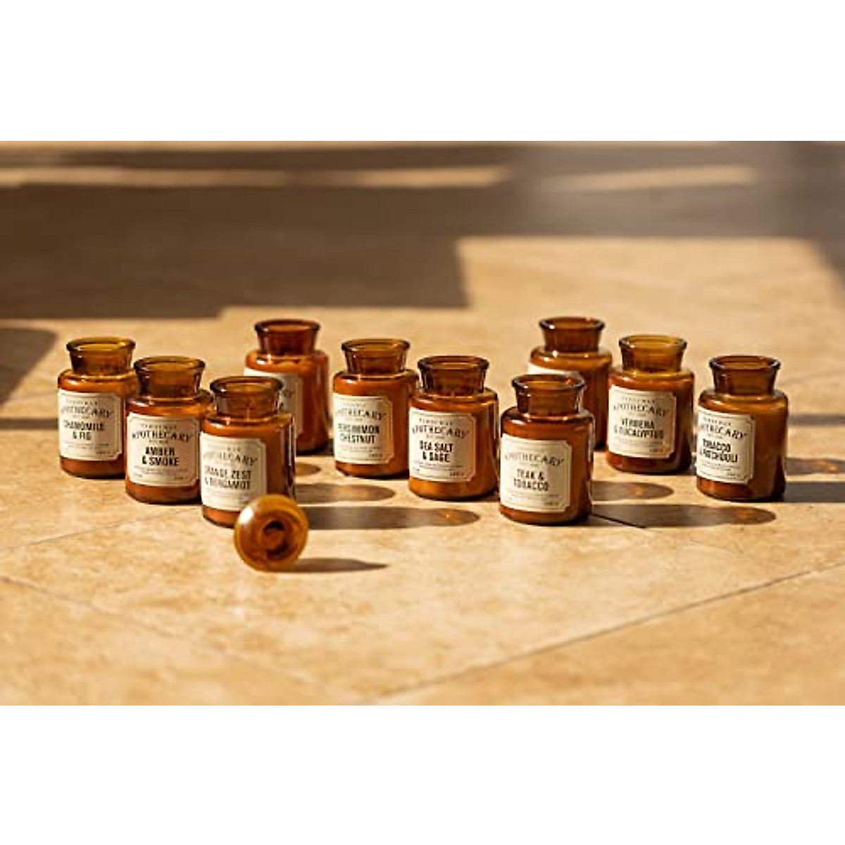 Paddywax Candles APG806 Apothecary Collection Soy Wax Blend Candle in Glass Jar, Medium, 8 Ounce, Tobacco & Patchouli